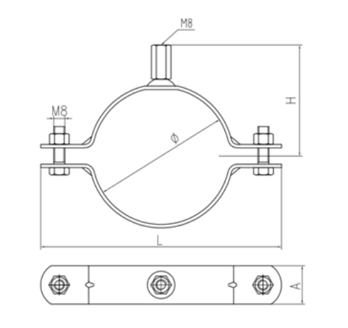 80MM ~ 400MM Custom Split Pipe Clamp With Galvanized For All Kinds Of Pipes
