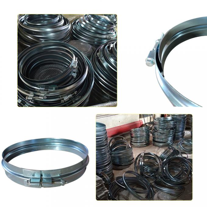 Galvanized Flange Pipe Clamp , Spiral Pipe Connect Clamp And Fittings ...