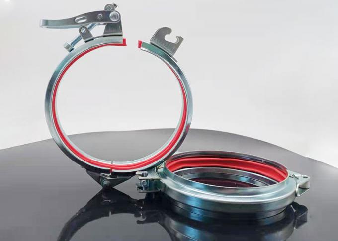 250mm Red EPDM Ring Pipe Clamp Airtight Galvanized Pipe Clamp