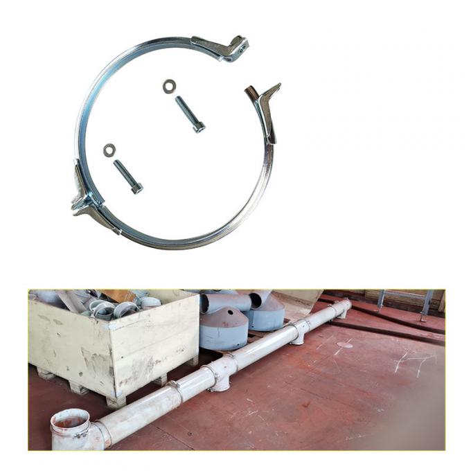 Bolt Connect 6 Inch Gal Pipe Clamps Together Dust Collection Pipe