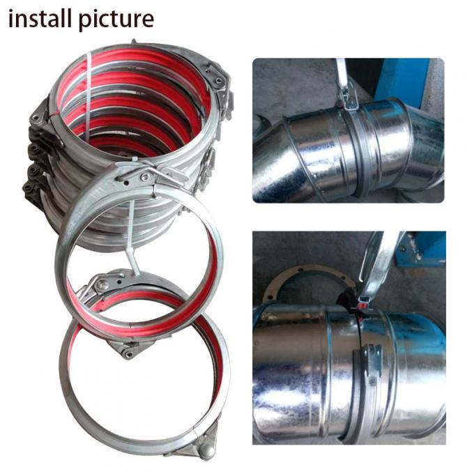 Quick Release Galvanized Pipe Clamp With Lock And Red Rubber