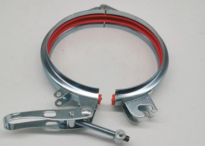 Zinc Plated Rubber Lined Spiral Duct Clamps For Ductwork System