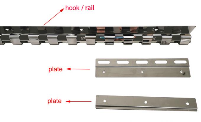 Stainless Steel Hook Type Suspension Rails For Pvc Strip Curtains