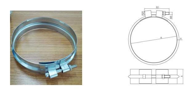 Galvanized Duct Quick Release Circular Clamp Wide Clips 150-600mm For ...
