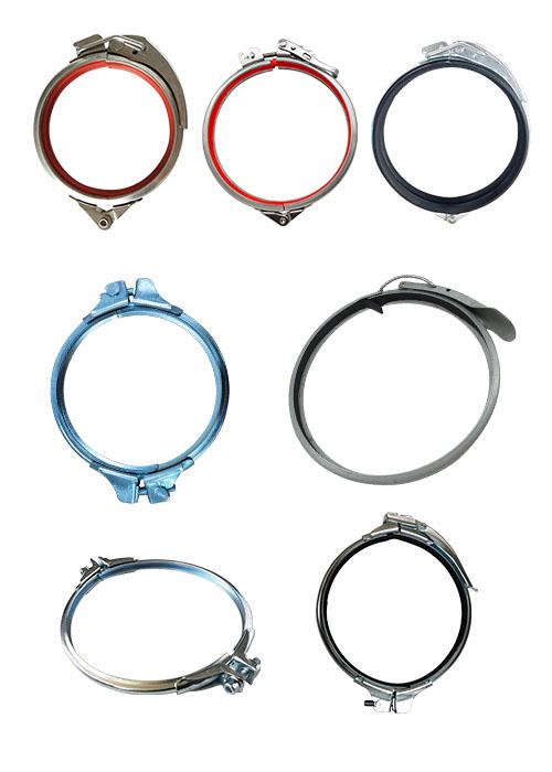 160mm Round Head Galvanised Pipe Clamps / Quick Release Duct Clamp