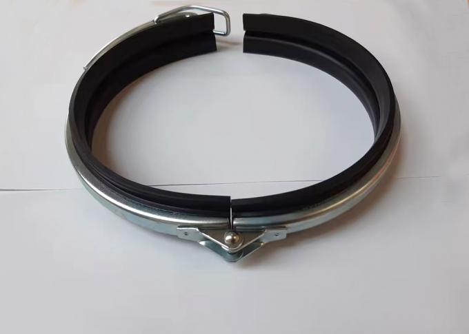 Quick Release Rapid Lock Duct Ring Round Duct Pipe Clamp With Black Rubber