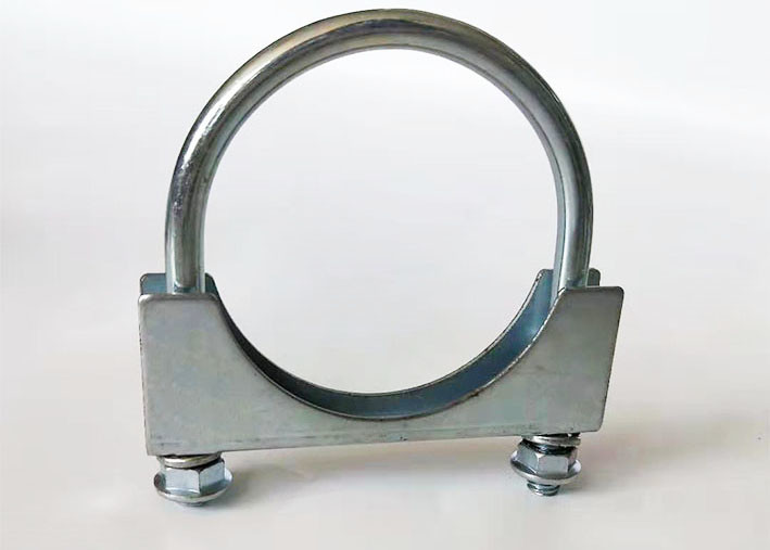 Universal Steel Plate Round Rod M10 U Bolt Exhaust Clamp 1.5-6inch