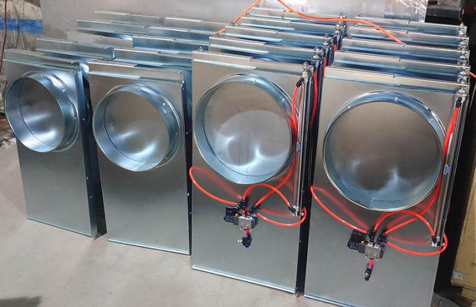 200mm Ss304 Fume Extraction System Pneumatic Sliding Damper