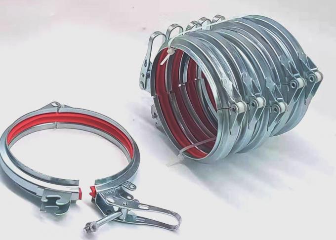 250mm Red EPDM Ring Pipe Clamp Airtight Galvanized Pipe Clamp